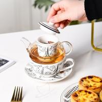 China Ceramic Tea Mug With Strainer And European Glass Teapot Sustainable One Person Teekanne Set for sale