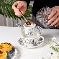 China Ceramic Tea Mug With Strainer And European Glass Teapot Sustainable One Person Teekanne Set for sale