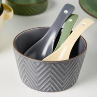 China Japanese Style Ceramic Bowl Set Retro Glaze Stoneware Dinnerware For Kitchen Tabletop for sale