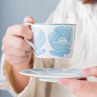 China Garden Party Ceramic Tea Cup Set With Hand Painted Art And Saucer In Nordic Style for sale