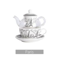 China Sustainable Ceramic Tea Set Porcelain Teapot And Cup With Infuser Strainer for sale