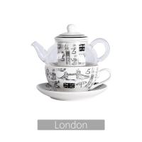 China Sustainable Ceramic Tea Set Porcelain Teapot And Cup With Infuser Strainer for sale