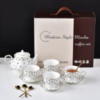 China Ceramic Tea Set In European Style Porcelain Teapot Cups And Saucers For Afternoon Tea for sale