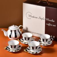 China Ceramic Tea Set In European Style Porcelain Teapot Cups And Saucers For Afternoon Tea for sale