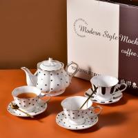 China Ceramic Tea Set In European Style Porcelain Teapot Cups And Saucers For Afternoon Tea for sale