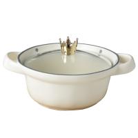 China 25oz Ceramic Baking Pan Porcelain Noodles Bowl Set With Handles And Grips Camping Occasion for sale