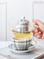 China Sustainable Drinkware Type Glass Teapot Ceramic Tea Set Ideal Valentine'S Day Gift for sale
