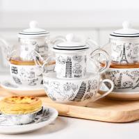 China Sustainable Drinkware Type Glass Teapot Ceramic Tea Set Ideal Valentine'S Day Gift for sale