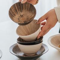 China Solid Color Porcelain Dinnerware Set With Japanese Style Vintage Ceramic Tableware for sale