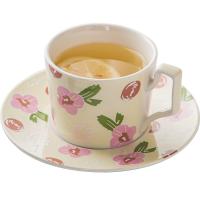 China Mother'S Day Cups Sustainable Coffee Tea Set With Plush Porcelain Mug And Saucer for sale