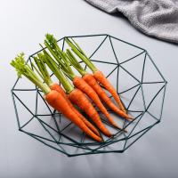 China Iron Art Luxury Gold Line Metal Fruit Basket Ideal For Party Vegetable Container for sale
