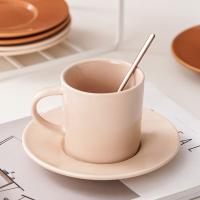 China Customized 250ml Brown Luxury European Porcelain Coffee Cup For Occasion Business Gifts for sale