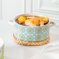 China Quantity Bohemian Design Style Porcelain Pan With Lid Custom Decal Soup Bowl Set for sale