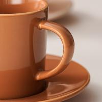 China Customized 250ml Brown Luxury European Porcelain Coffee Cup For Occasion Business Gifts for sale
