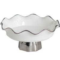 China Flower Shape Dessert Stand Ceramic Dry Fruit Tray Porcelain Dessert Plate Stoneware Fruit Plate for sale