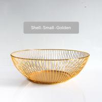 China Electro Plating Wire Basket Metal Fruit Container Iron Vegetable Bowl Nordic Style for sale