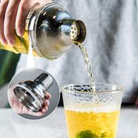 China Production Shaker Glass Cocktail Shaker Bottle With Stainless Steel Lid And Degree Scale for sale