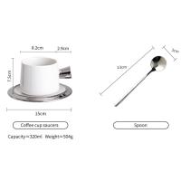 China Cute Porcelain Tea Cup Set With Spoon Sustainable Ceramic Coffee Cup And Saucer Set for sale