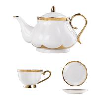 China Cup Tea Set Of 6 Ceramic English Coffee Tea Sugar Container Set Arabic Teapot And Plate Suacer for sale