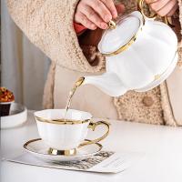 China Cup Tea Set Of 6 Ceramic English Coffee Tea Sugar Container Set Arabic Teapot And Plate Suacer for sale