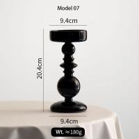China Black Ramadan Glass Candle Holder Jar Stand For Wedding Gift Desktop Decoration for sale