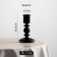 China Black Ramadan Glass Candle Holder Jar Stand For Wedding Gift Desktop Decoration for sale
