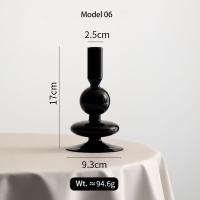 China Black Ramadan Glass Candle Holder Jar Stand For Wedding Gift Desktop Decoration for sale