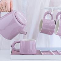 China Porcelain Coffee Set With Modern Design Teapot And Cute Tea Mug Cappuccino Latte Cups for sale