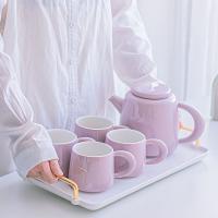 China Porcelain Coffee Set With Modern Design Teapot And Cute Tea Mug Cappuccino Latte Cups for sale