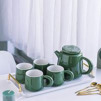 China Porcelain Coffee Set With Modern Design Teapot And Cute Tea Mug Cappuccino Latte Cups for sale