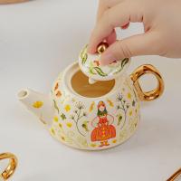 China Single Teapot And Cup Set Porcelain Individual Tea Set With Wedding Gift Cup And Saucer for sale