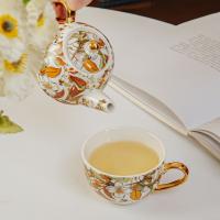 China Single Teapot And Cup Set Porcelain Individual Tea Set With Wedding Gift Cup And Saucer for sale