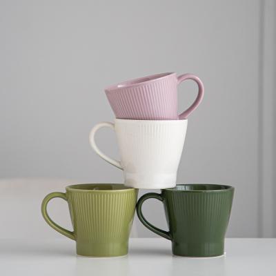 China Reusable Ceramic Coffee Cup Set 300ml Nordic Porcelain Mugs For Tea And Cappuccino for sale