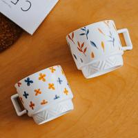 China Decal Pattern Ceramic Coffee Mug Cup Set Stackable And Stylish For Any Occasion for sale