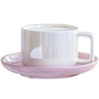China Stylish Ceramic Tea Cup And Saucer Set In Custom Solid Colors For Business Gifts for sale