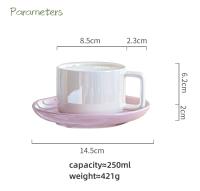 China Stylish Ceramic Tea Cup And Saucer Set In Custom Solid Colors For Business Gifts for sale