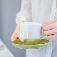 China Stylish Ceramic Tea Cup And Saucer Set In Custom Solid Colors For Business Gifts for sale