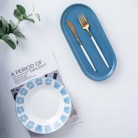 China Ceramic European Style Blue Alice Dinnerware Set For Kitchen Tabletop In Elegant Design for sale