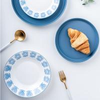 China Ceramic European Style Blue Alice Dinnerware Set For Kitchen Tabletop In Elegant Design for sale