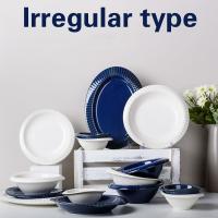 China Vintage Design Kiln Change Porcelain Dinner Set Blue And White Tableware Japanese Style Stoneware for sale