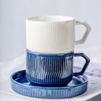 China Vintage Design Kiln Change Porcelain Dinner Set Blue And White Tableware Japanese Style Stoneware for sale