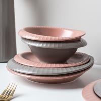 China Nordic Irregular Shape Dinnerware Ceramic Set In Morandi Color For Kitchen Tabletop for sale