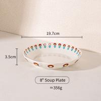 China Custom Ceramic Hotel Dinnerware Set With Flower Design Stoneware Dessert Plates for sale
