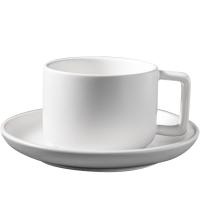 China Sustainable Ceramic Coffee Mug Set For Afternoon Tea And Cappuccino In Matt White for sale