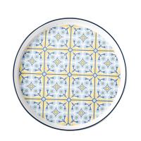 China Light Blue Bohemia Ceramic Dinnerware Set Porcelain Kitchen Tabletop Stoneware Dinner Set Turkish for sale