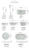China Light Blue Bohemia Ceramic Dinnerware Set Porcelain Kitchen Tabletop Stoneware Dinner Set Turkish for sale