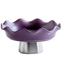 China Porcelain Fruit Bowl On Sliver Stand For Serving Desserts And Snacks In European Style for sale