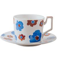China Business Gifts Nordic Cup And Saucer Coffee Tea Cup Mug Ceramic Decal Porcelain Set for sale