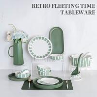 China 16-Piece Ceramic Dinner Set For Nordic Green And Blue Tableware In Business Gifts for sale