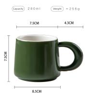 China Factory Wholesale  Novelty Design 280ml Green Ceramic Coffee Mug For Home Hotel For Porcelain Cappuccino Cup for sale